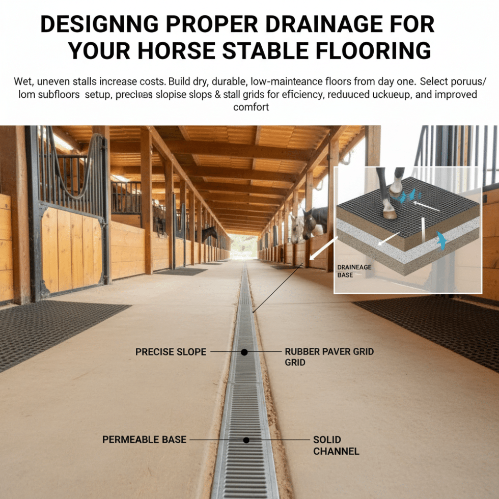 Designing Proper Drainage for Your Horse Stable Flooring