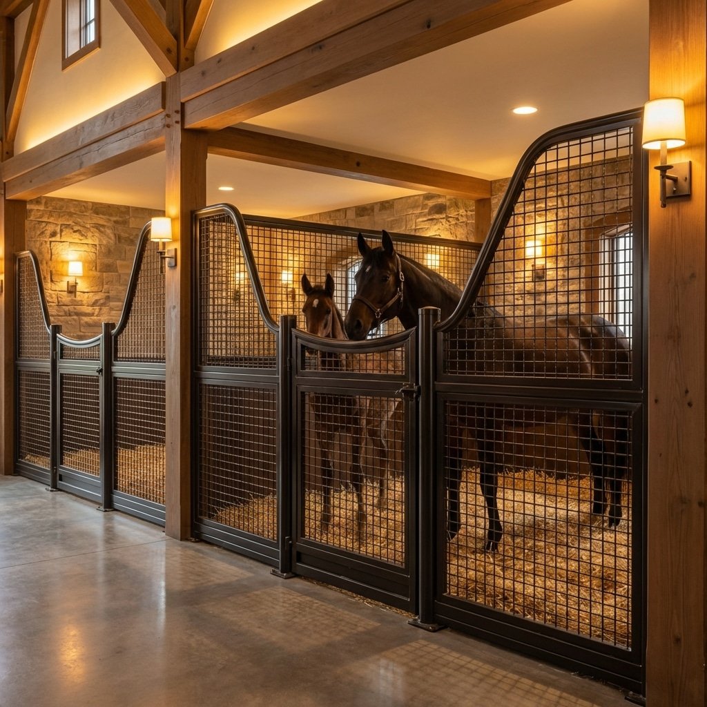 Mesh Horse Stall Dividers for Safe Foal Weaning